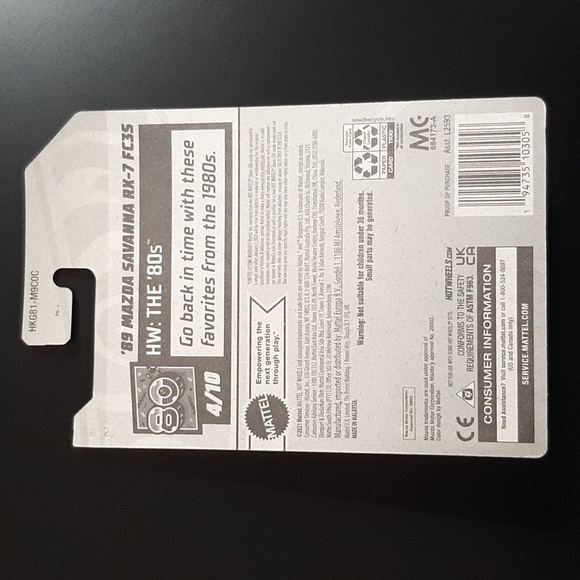 Mattel | Other | 89 Mazda Savanna Rx7 Green 223 Hot Wheels The 80s ...